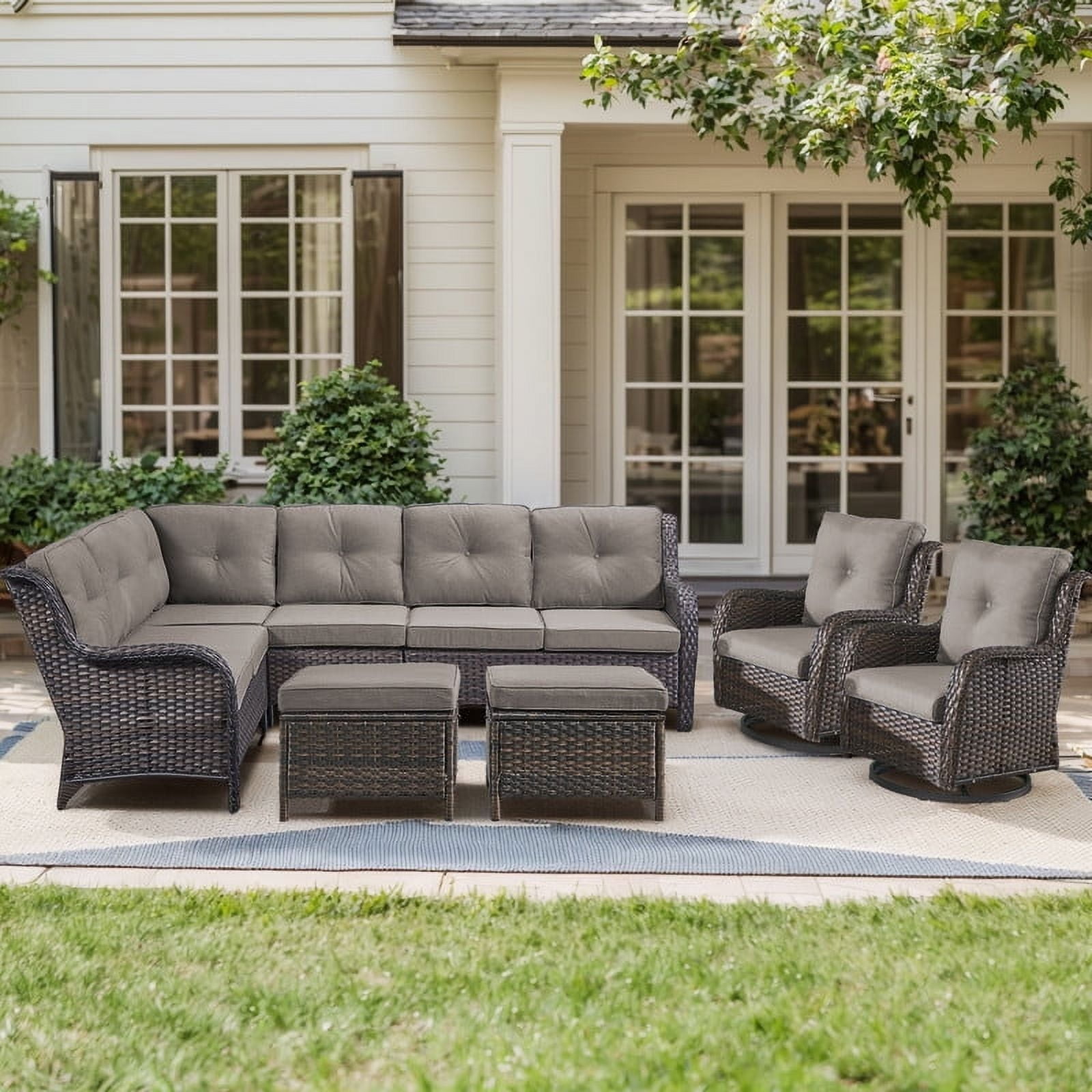 Gymojoy 6-Piece Outdoor Sectional Furniture Set,Wicker Patio ...