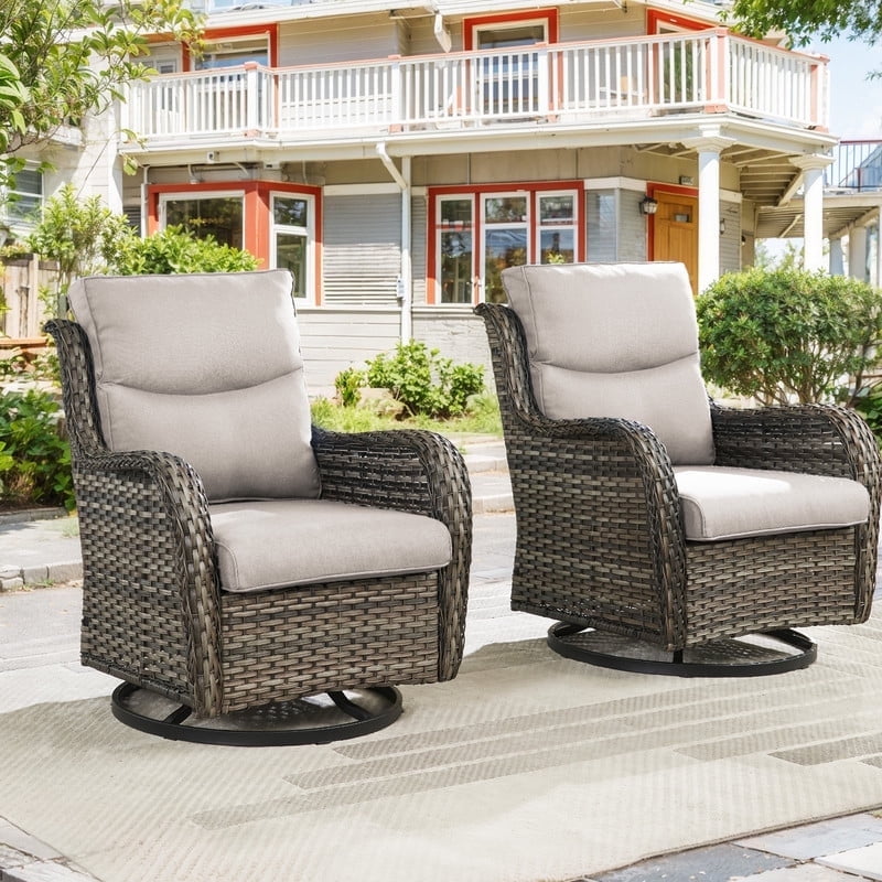 Gymojoy High Back Outdoor Swivel Rocker Patio Chairs Set of 2, All ...