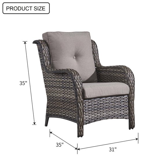 Gymojoy Outdoor Patio Furniture 2-Piece Wicker Chair Wicker Club Chairs ...