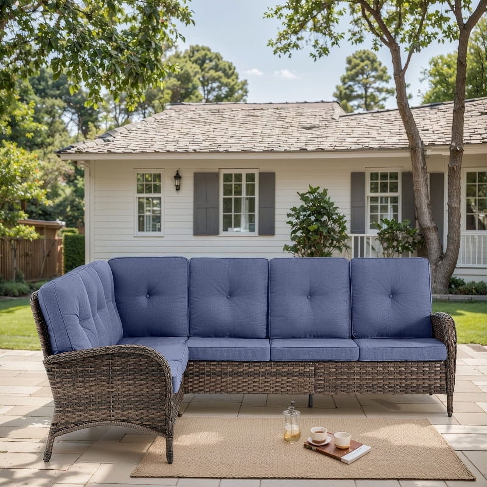 Gymojoy Outdoor Wicker Sectional Couch, Patio Furniture Seating Sofa ...