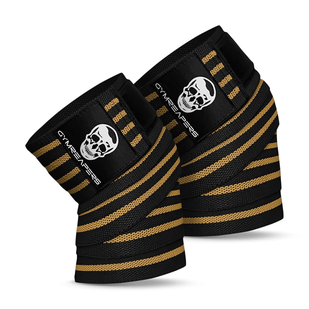 Gymreapers Knee Wraps (Pair) With Strap for Squats, Weightlifting ...