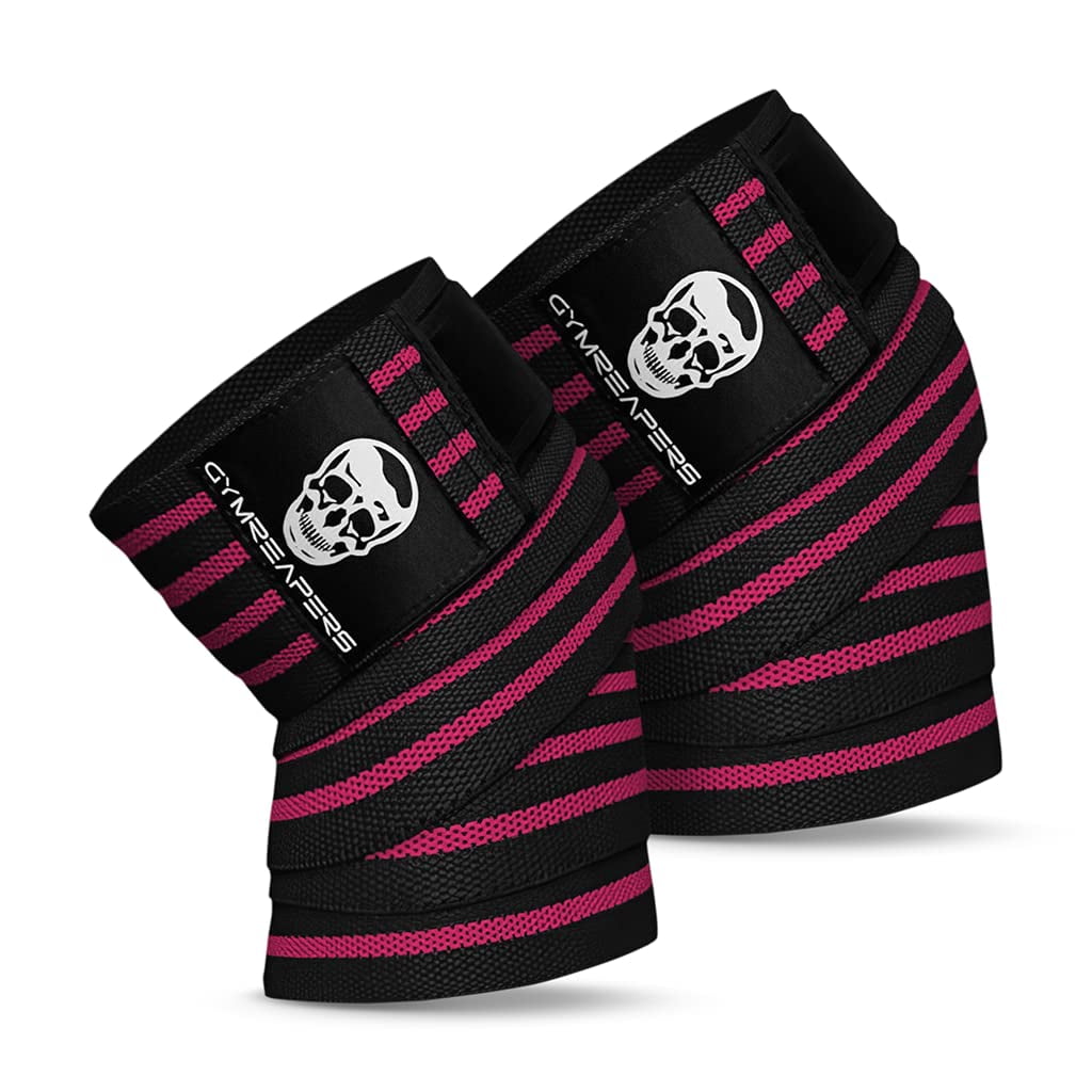 Gymreapers Knee Wraps (Pair) With Strap for Squats, Weightlifting ...