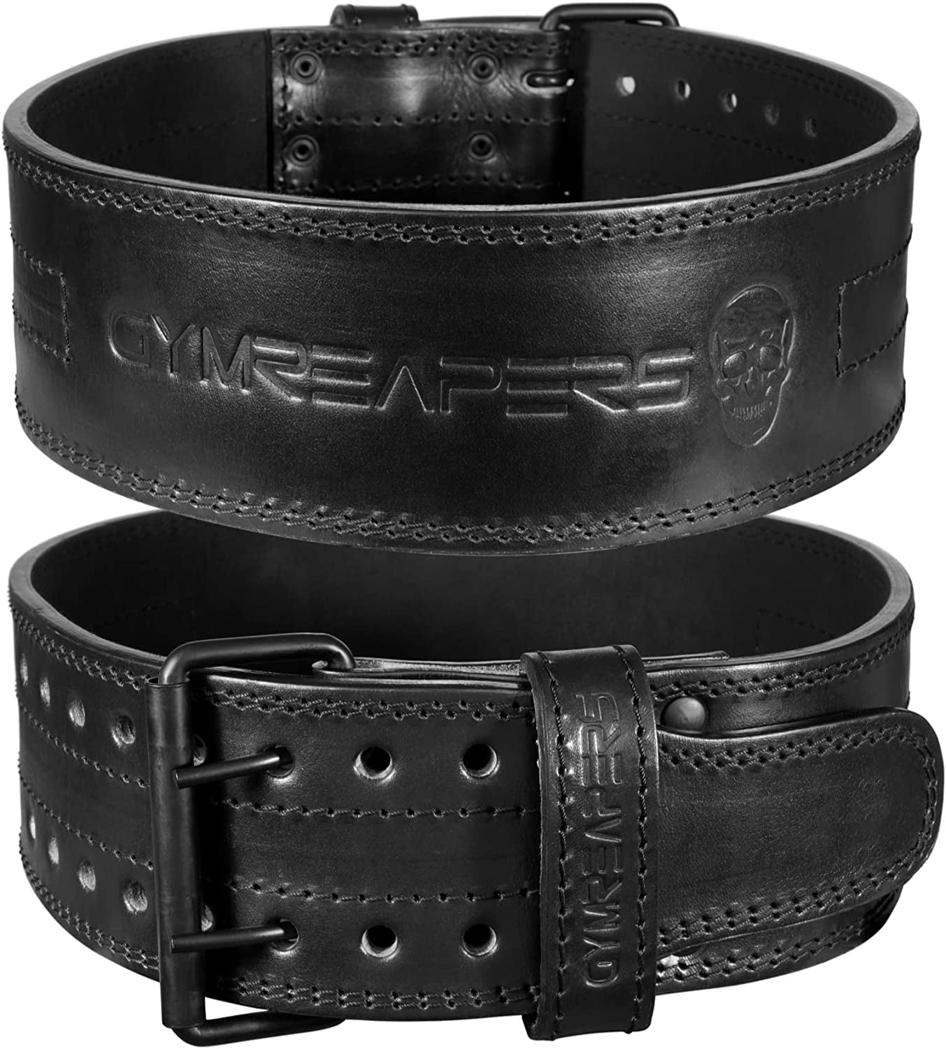 Gymreapers Weightlifting Belt 6MM Genuine Leather - Double Prong Power ...