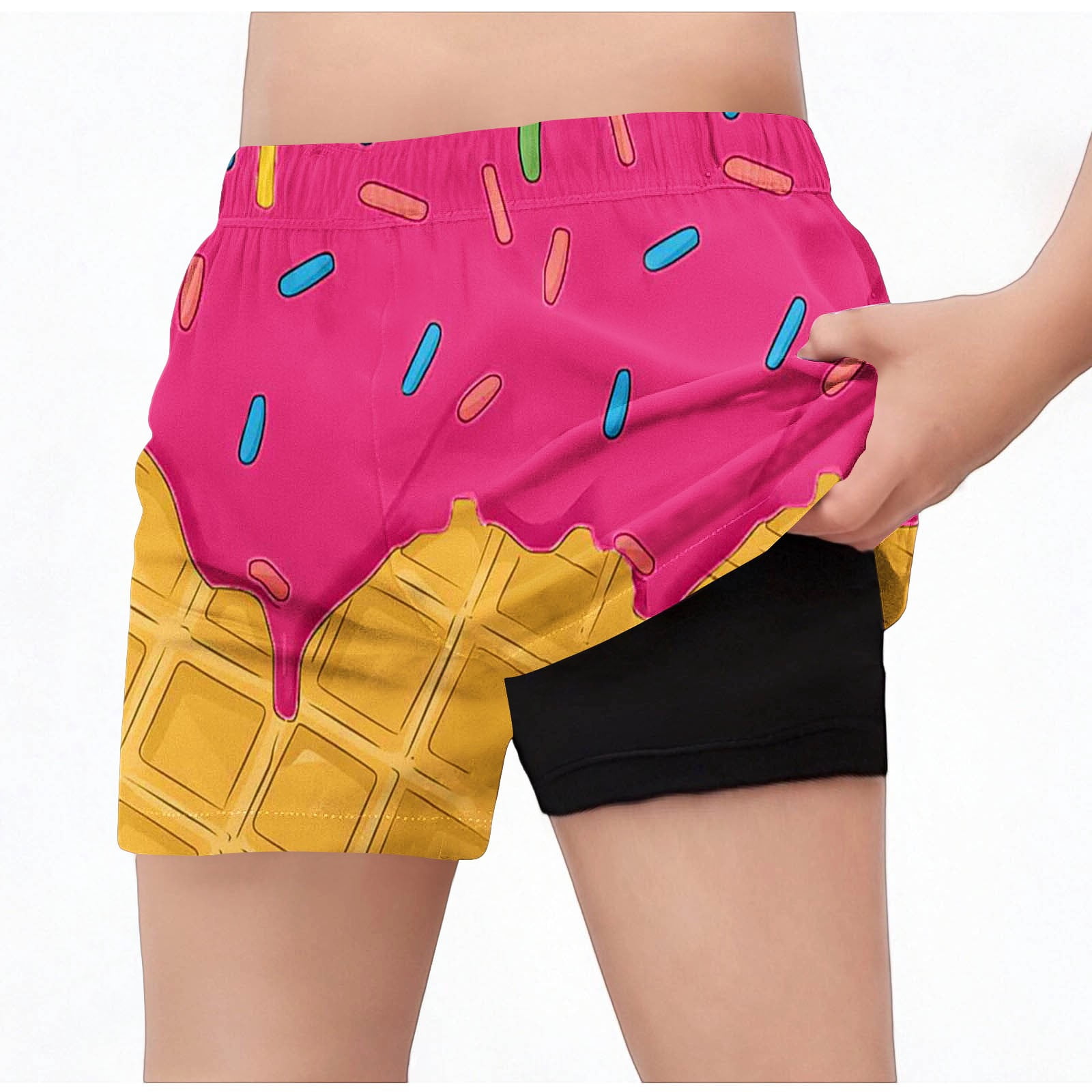 Gymvis ice cream print Shorts for Kids elastic waist beach summer Pants ...