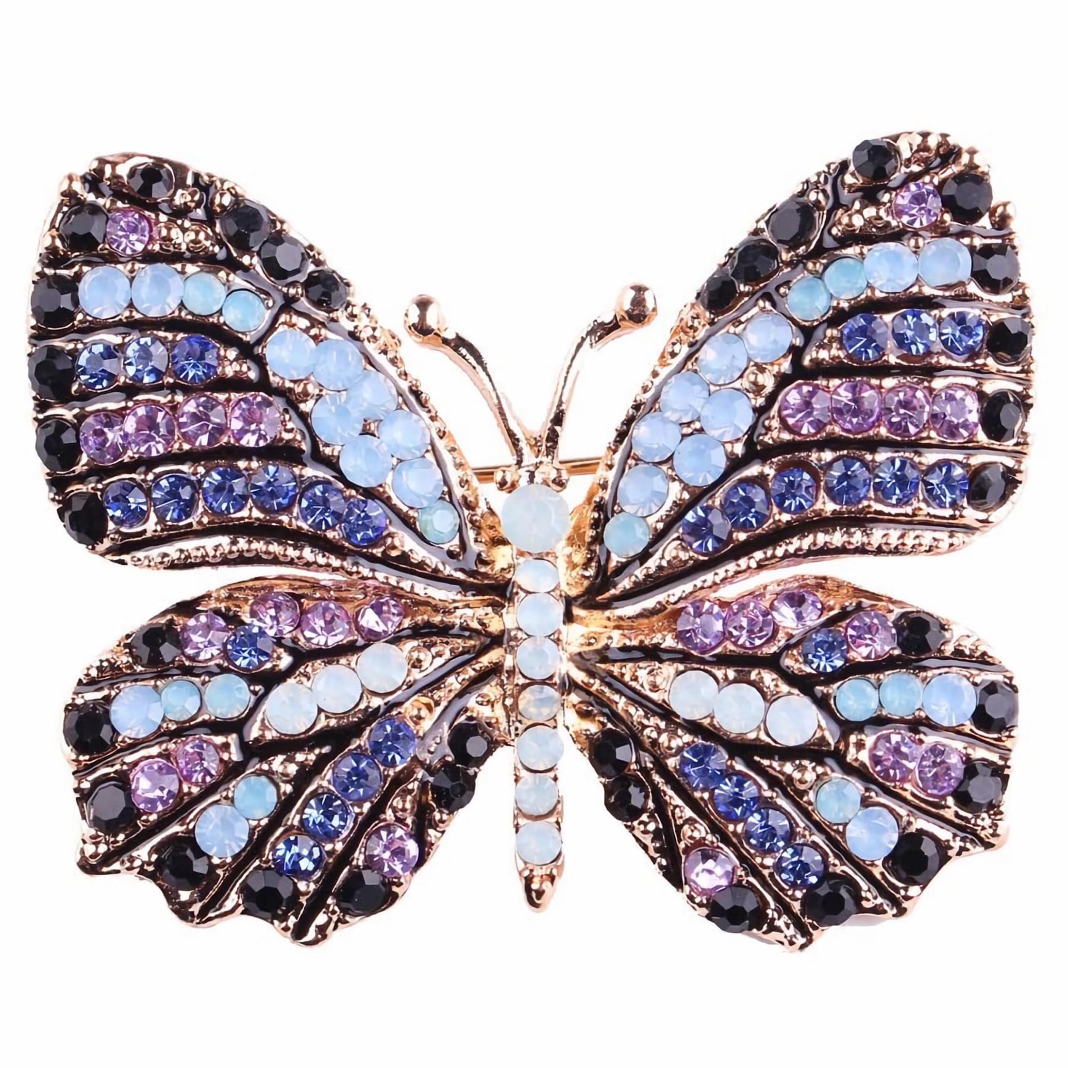 Gyn&Joy Empress Monarch Multi-color Crystal Rhinestone Winged Butterfly ...