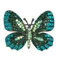 Gyn&Joy Monarch Wing Butterfly Multicolor, Crystal Rhinestone Brooch ...