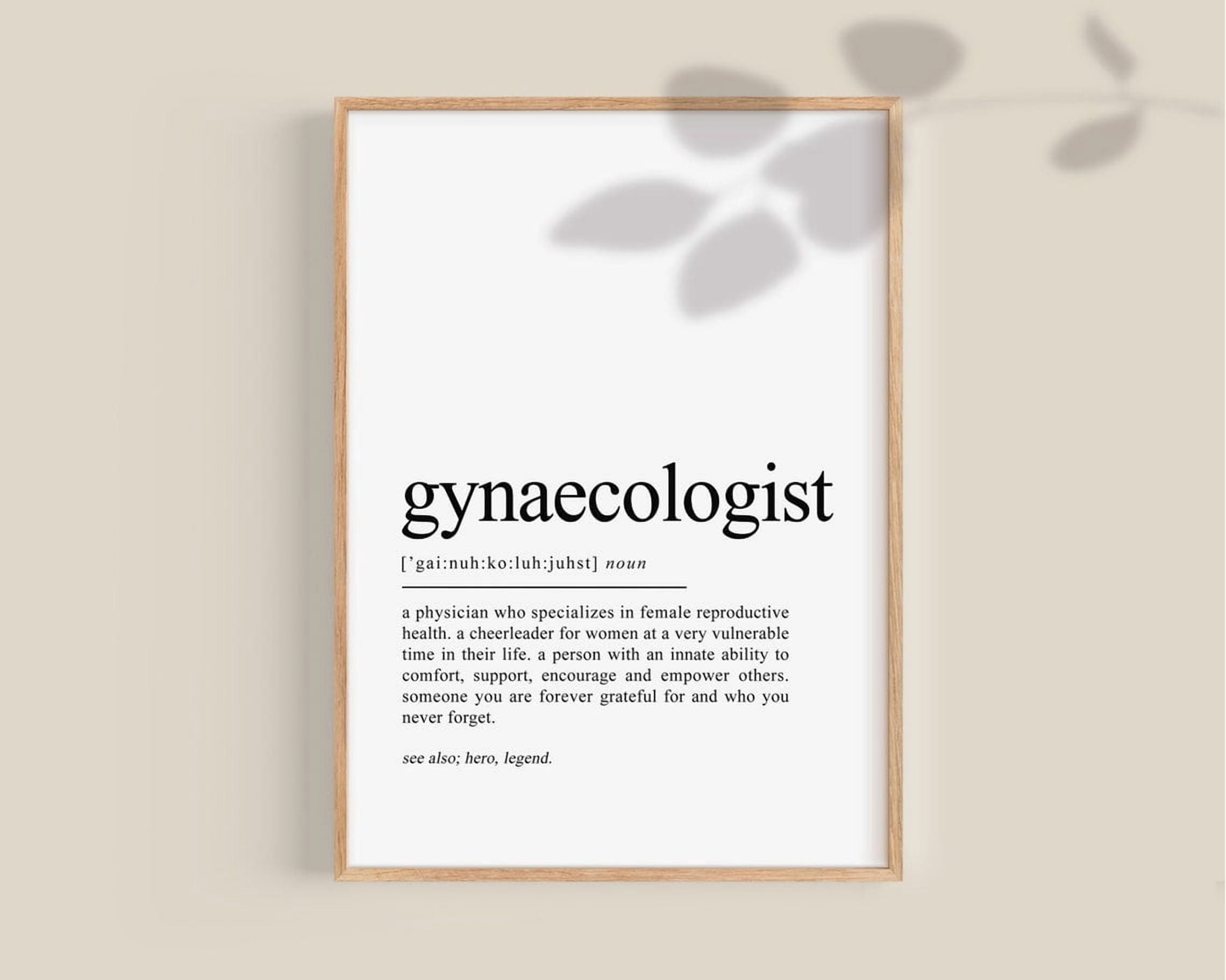 Gynaecologist Gift, Gynaecologist Definition Poster, Gynaecologist ...
