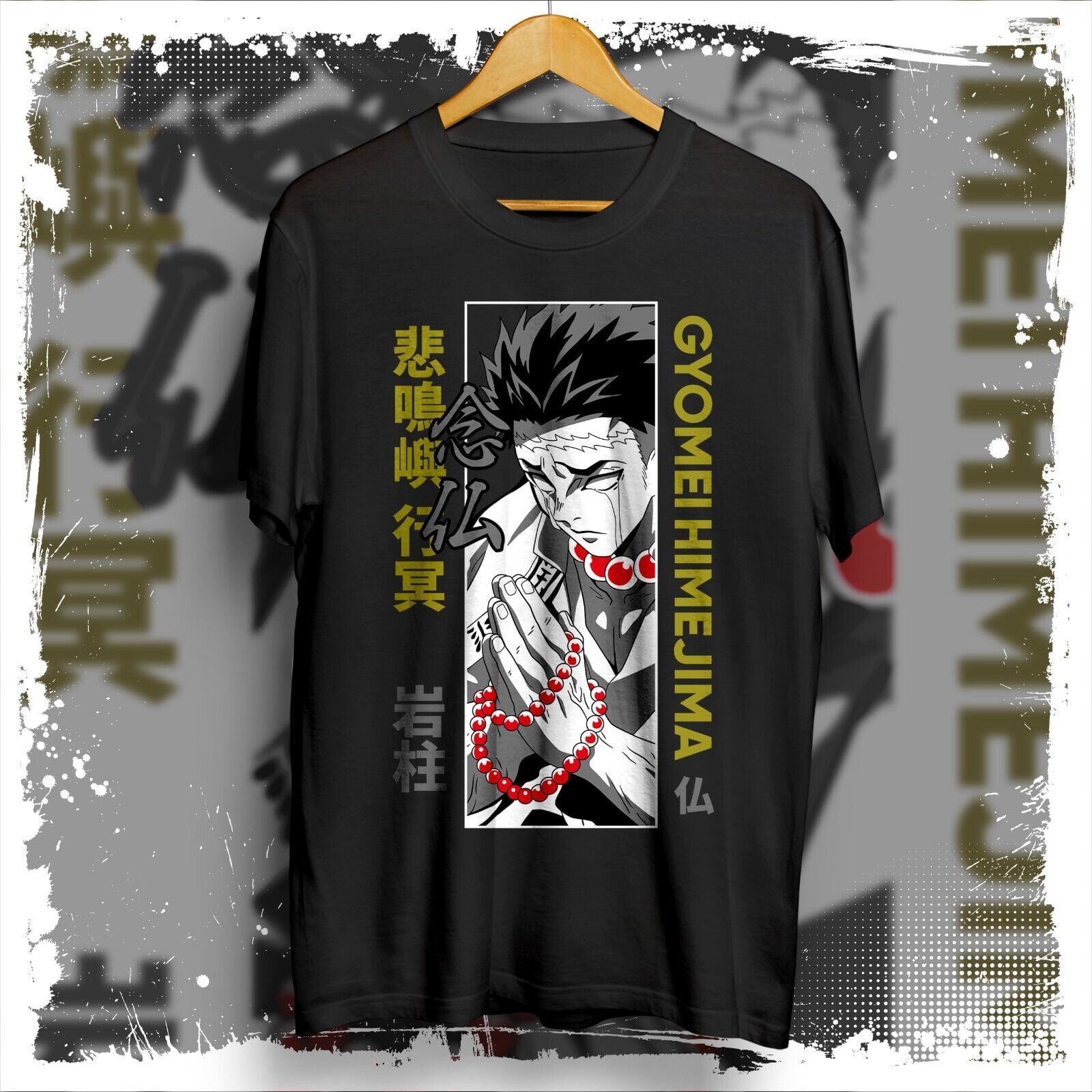 Gyomei Himejima stone hashira anime graphic tees Demon Slayer tshirt ...