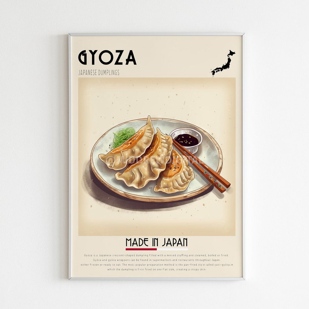 Gyoza Poster, Japanese Food Print, Kitchen Wall Art, Asian Food Market ...
