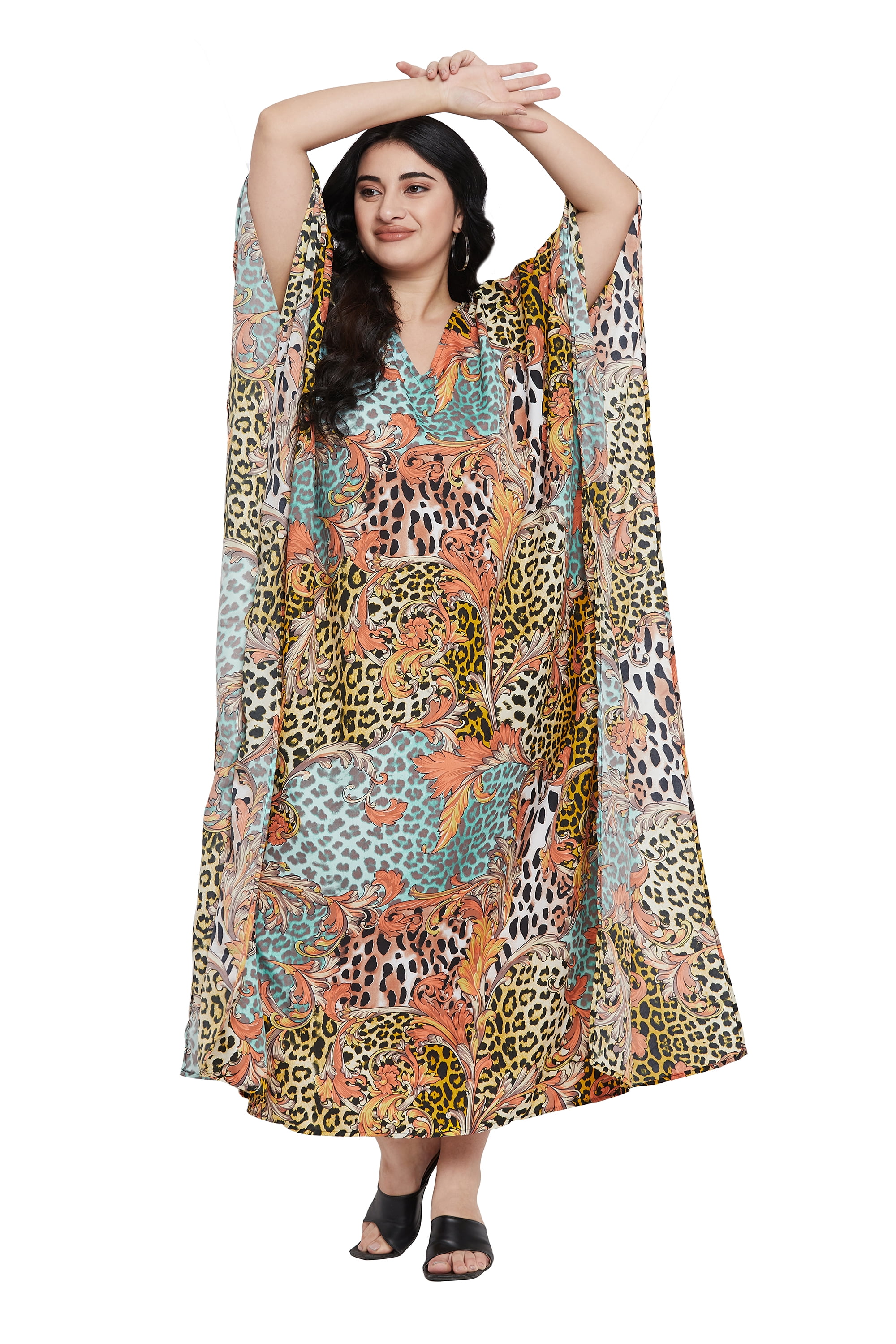 Gypsie Blu Women Kaftans Dresses Caftan Long Maxi Printed Dress for ...