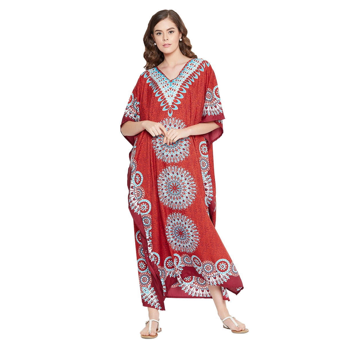 Gypsie Blu Women Kaftans Dresses Caftan Long Maxi Printed Dress for ...