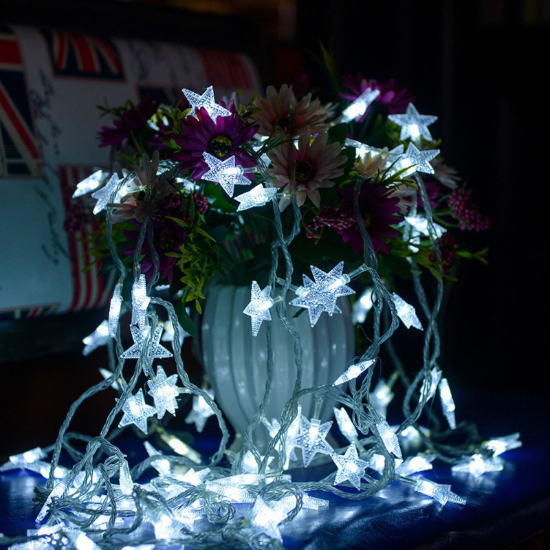 Gypsophila Led Star Five-Pointed Star String Lights Battery Colored ...