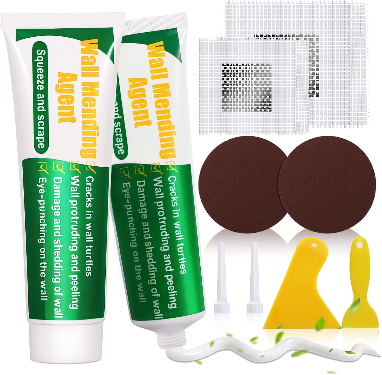 Gypsum board repair kit, including a two-piece putty for repairing wall ...