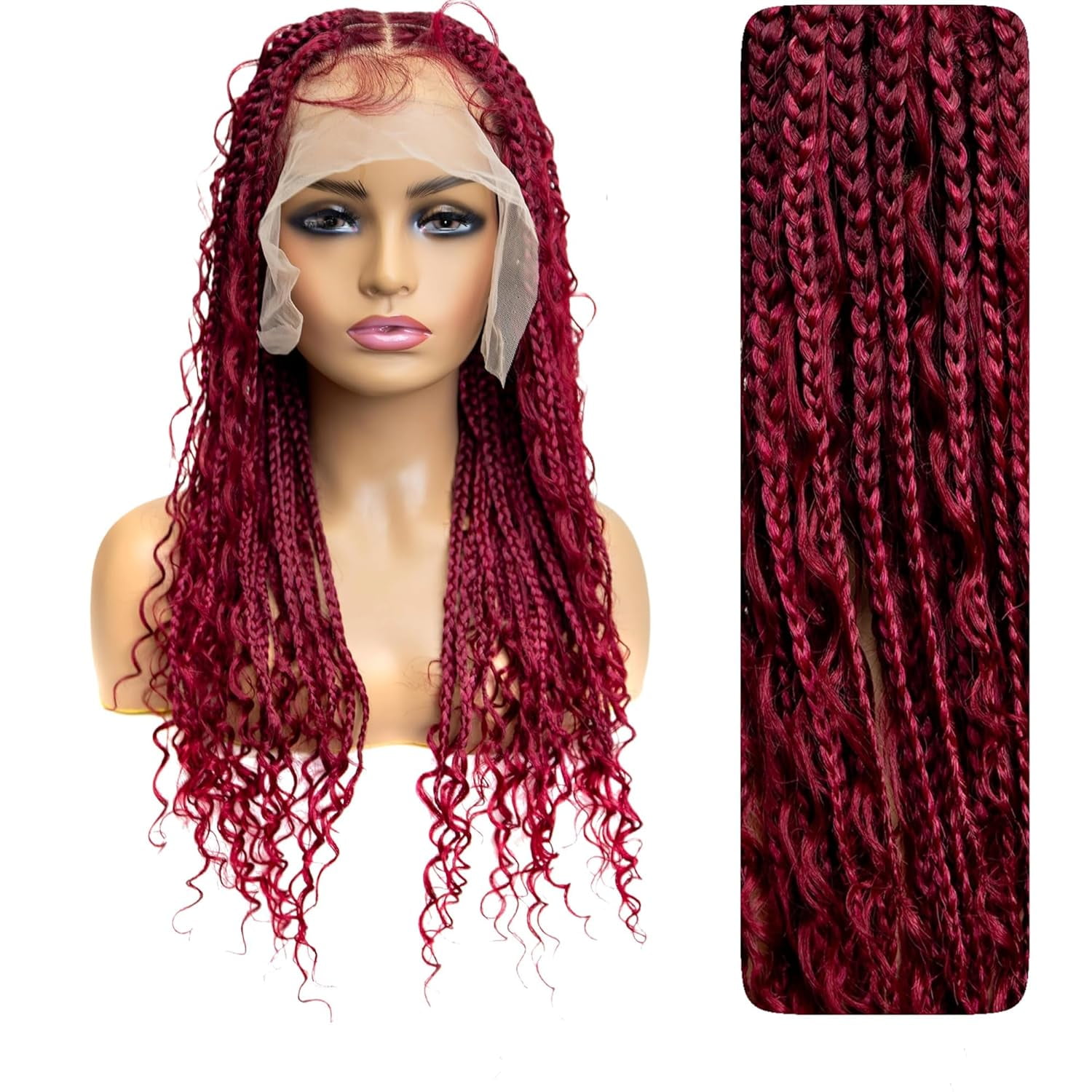 Gypsy Boho Box Braided Wig - Synthetic Knotless Braided Wigs for Black ...