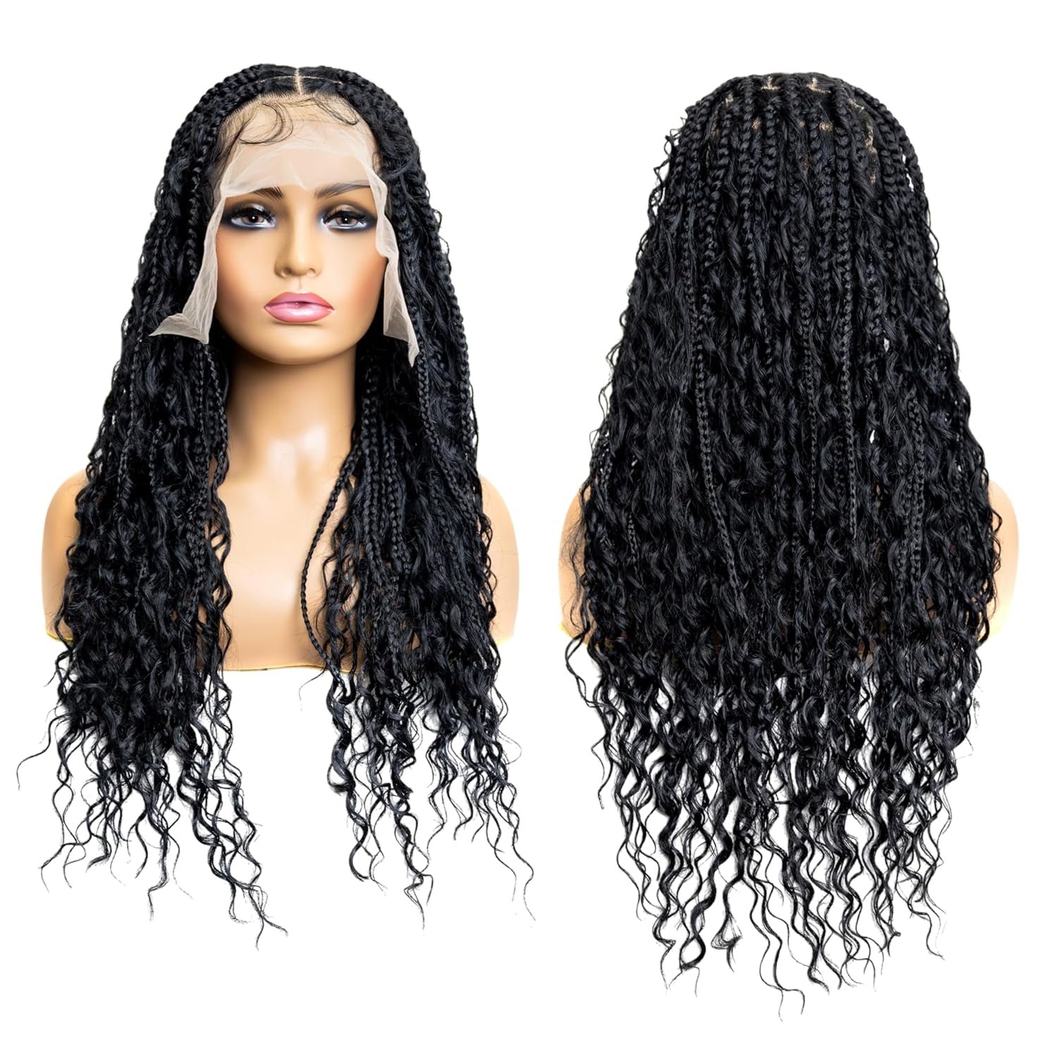 Gypsy Boho Box Braided Wig - Synthetic Knotless Braided Wigs for Black ...