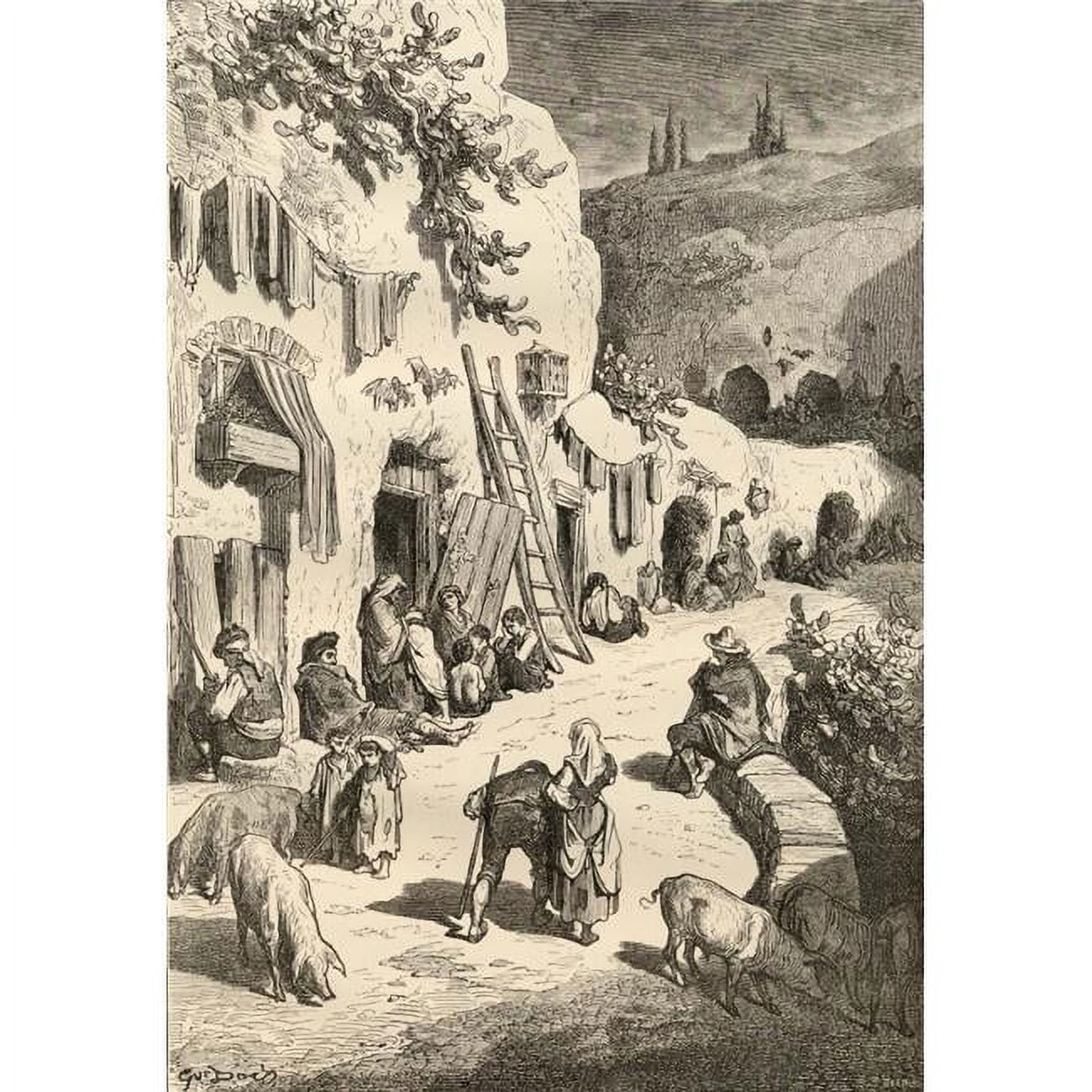 Gypsy Caves Sacro Monte Granada Spain. Drawn by Gustave Dore From The ...
