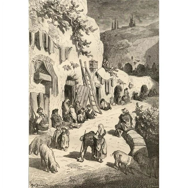 Gypsy Caves Sacro Monte Granada Spain. Drawn by Gustave Dore From The ...