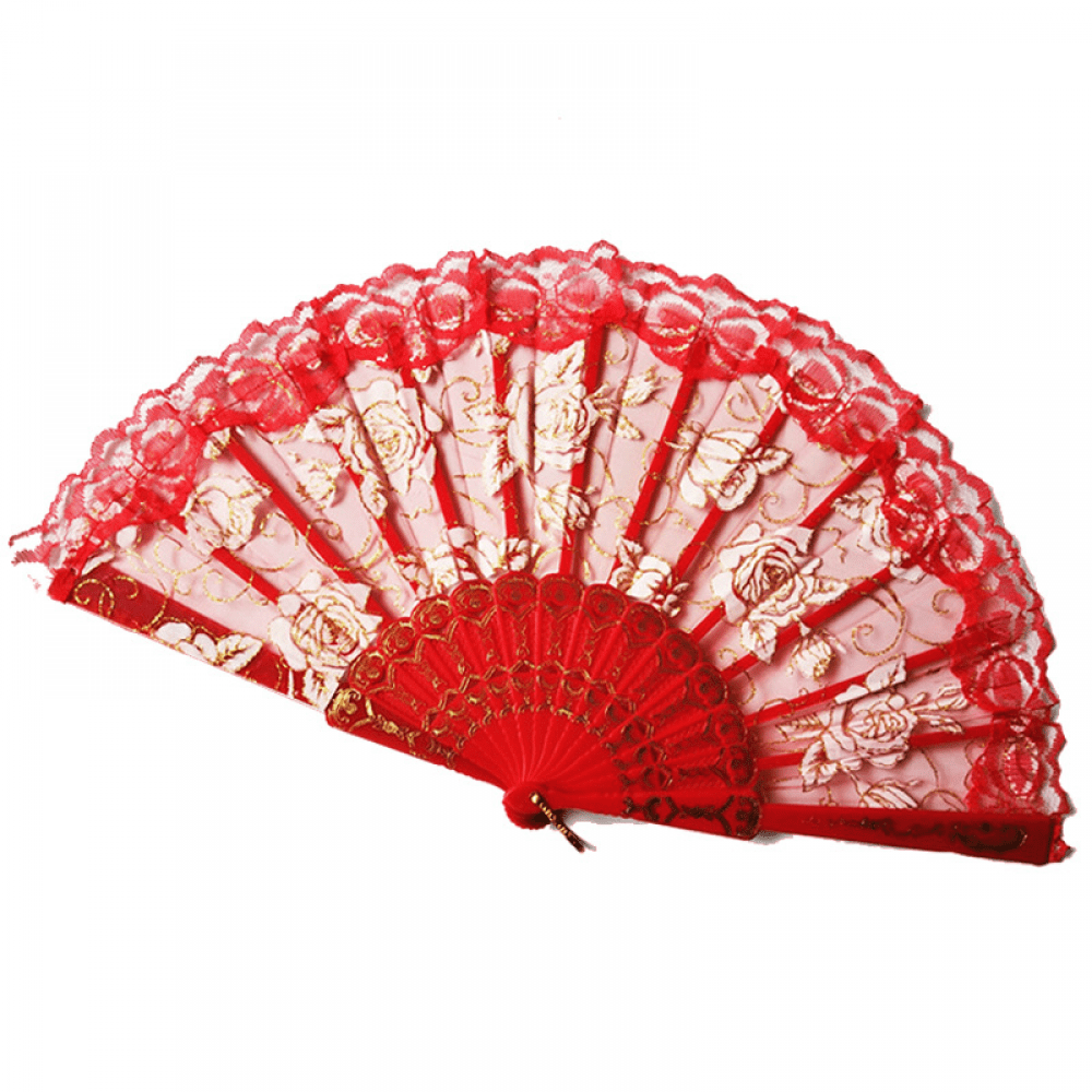 Gypsy style folding fan, rose lace fan, suitable for wedding party ...