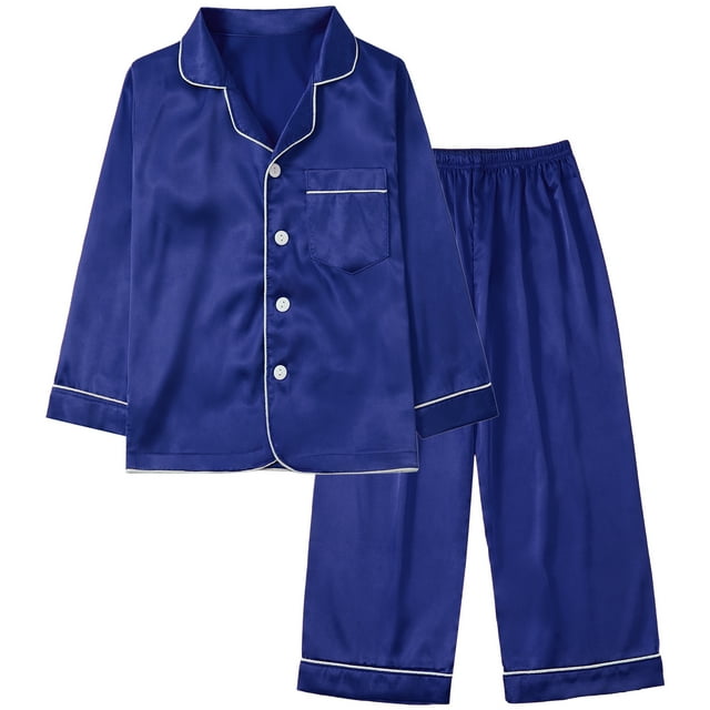 Gyratedream 3-14Y Child Girl Boy Silk Satin Button Down Long Sleeve ...