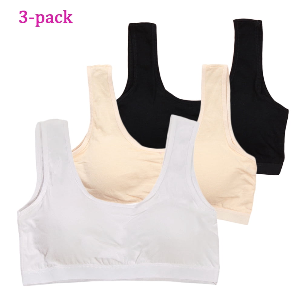 Gyratedream 3 Pack Girls Pads Training Bra Teenage Cami Sports Bralette ...