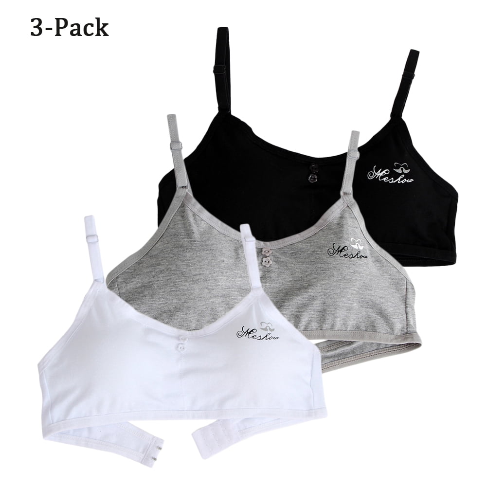 Gyratedream 3 Pack Girls Seamless Bra Teenage Back Closure Pads ...