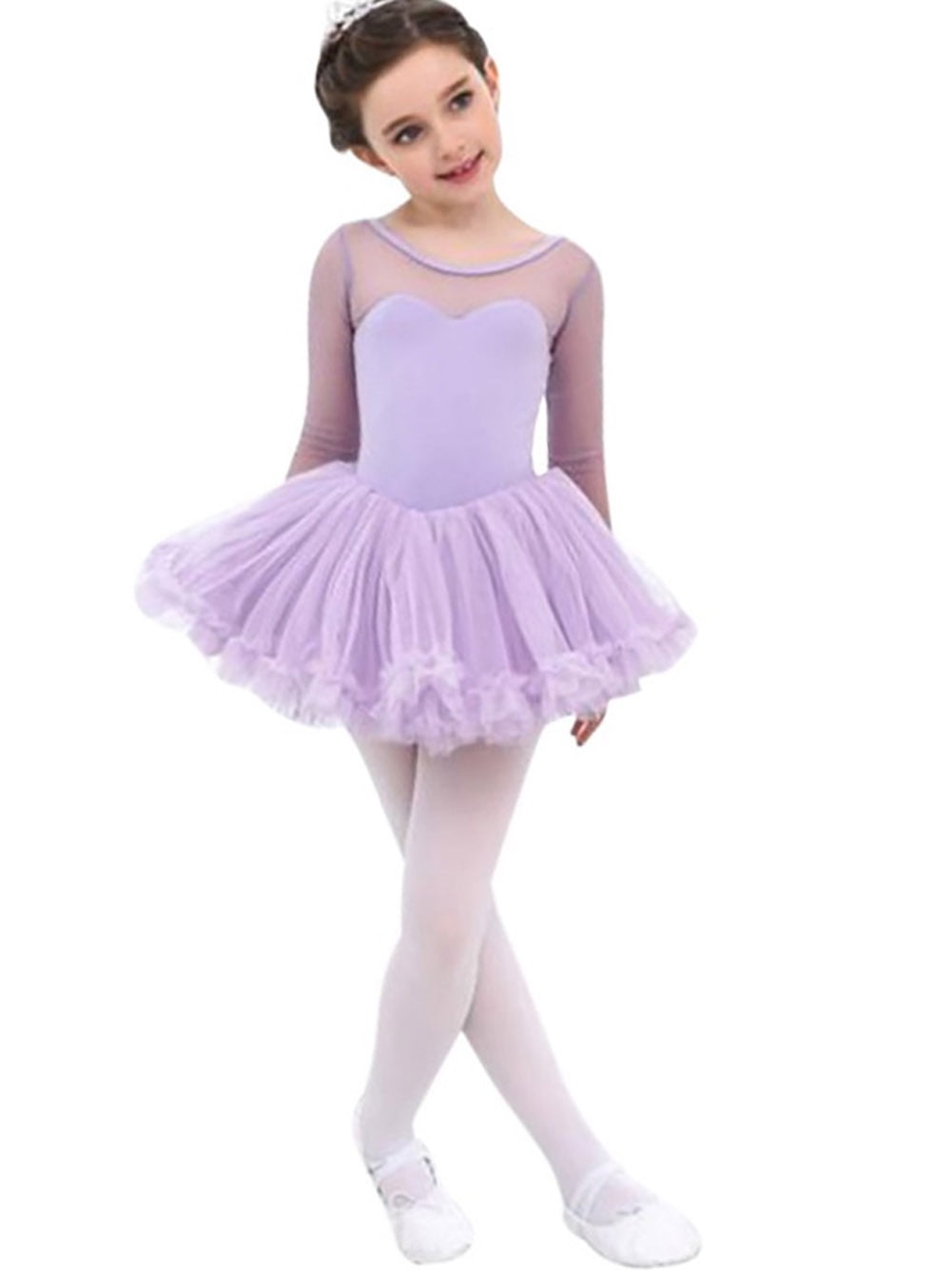 Gyratedream 4-14Y Little Big Gauze Lace Tulle Ballet Dress Performance ...