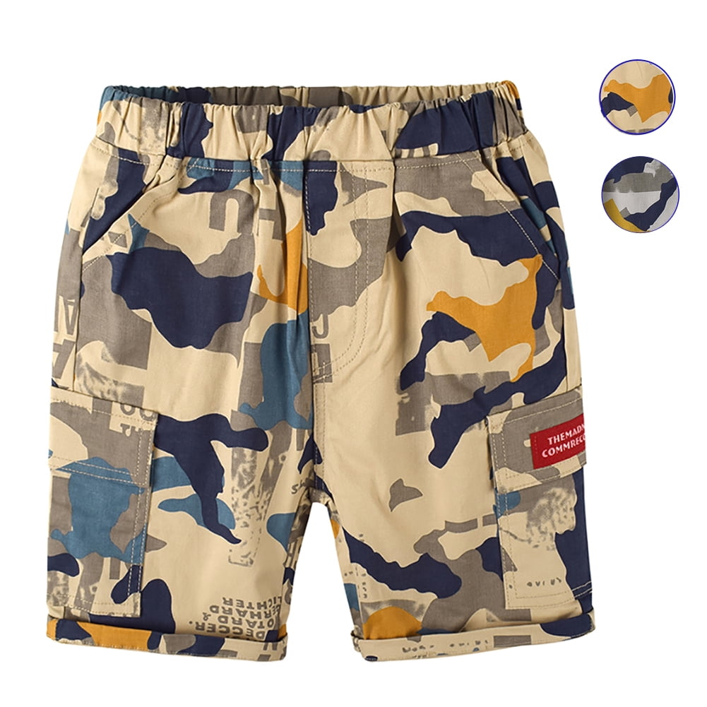 Gyratedream Baby Boys Camouflage Elastic Waist Cargo Shorts with Pocket ...