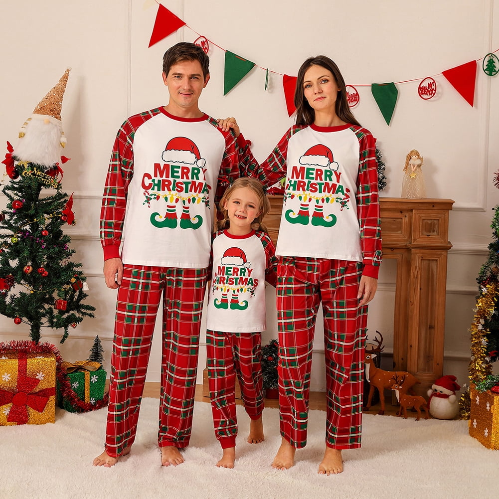 Gyratedream Family Matching Christmas PJ's Polyester Long Sleeve ...