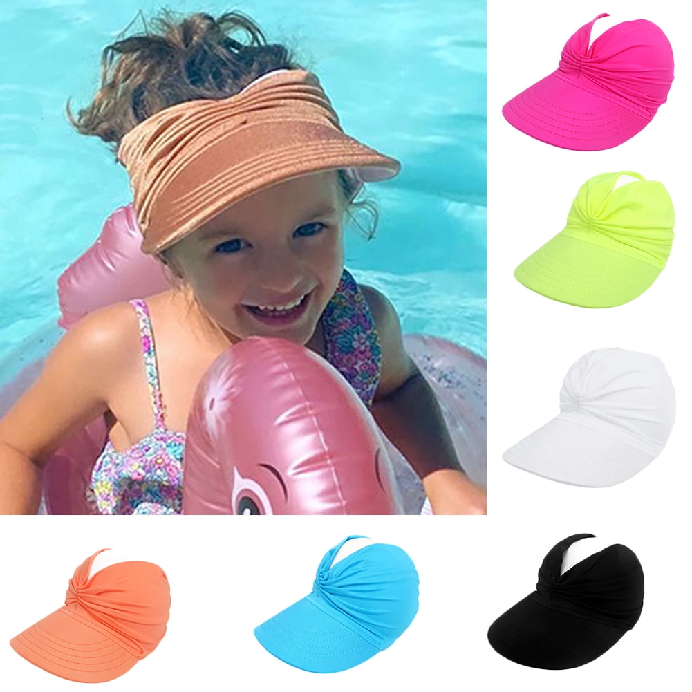 Gyratedream Girls Beach Stretch Visors UV Protection Sun Hat Outdoor ...