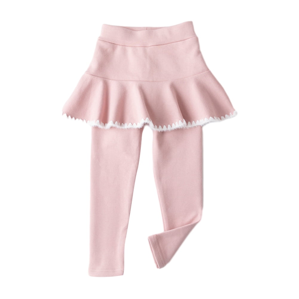 Gyratedream Girls Leggings with Ruffle Tutu Skirts Kids Footless Tights ...