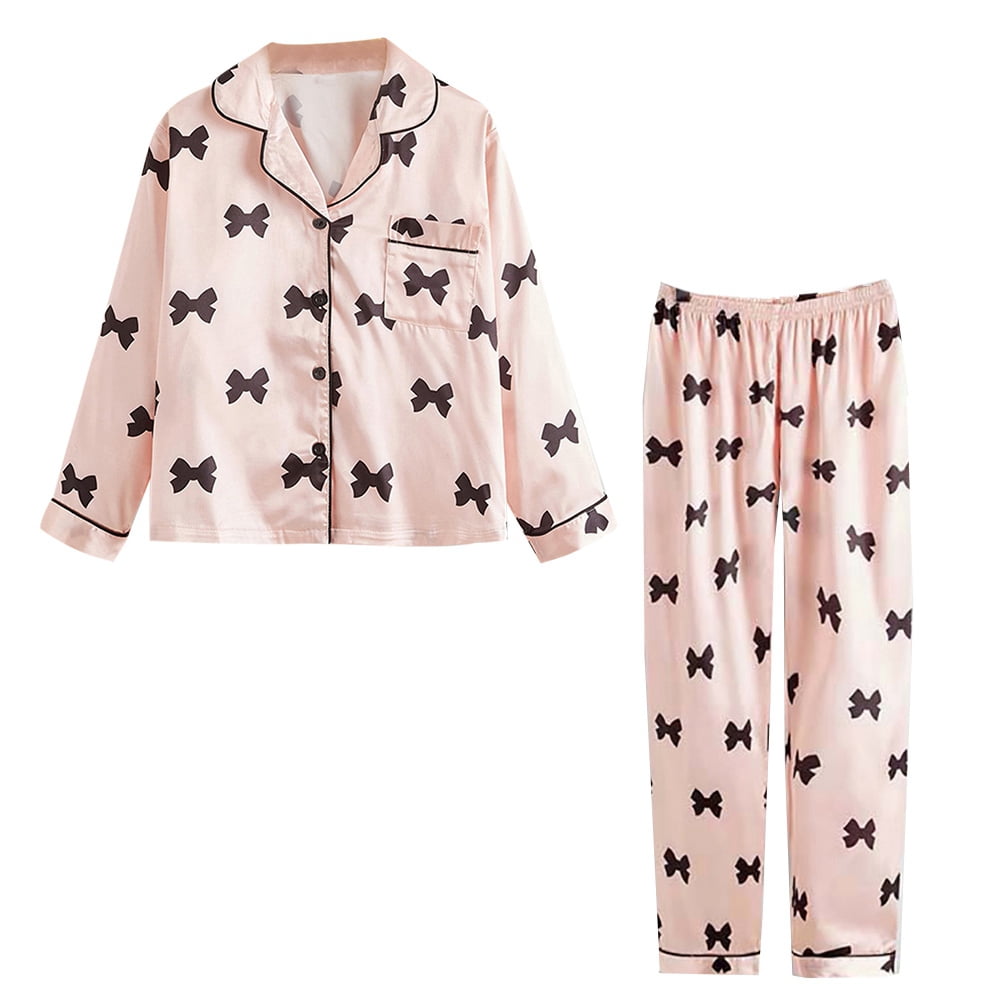 Gyratedream Girls Pajamas, Long Sleeve Top and Pants Silk 2-Piece ...