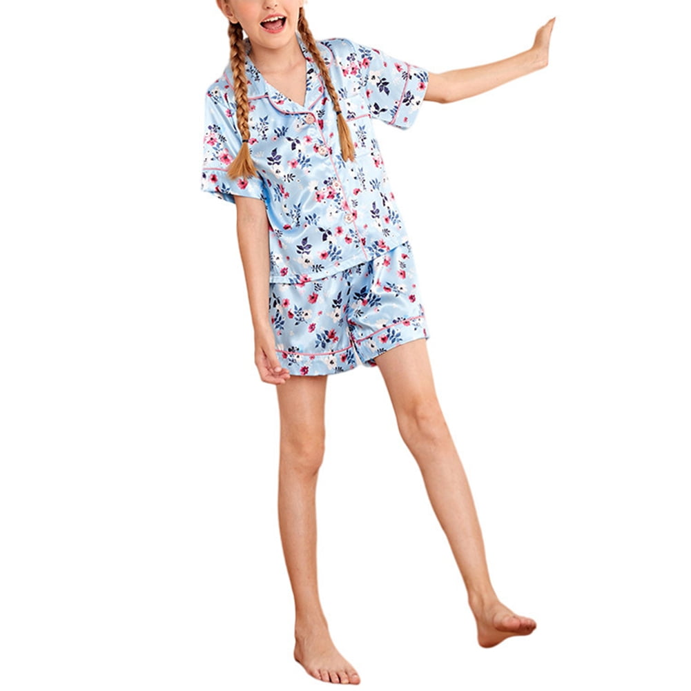 Gyratedream Girls Pajamas, Pajamas Set for Kids Girls Short Sleeve ...