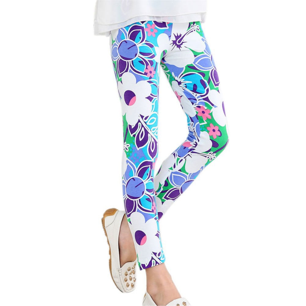 Gyratedream Girls Printed Leggings High Waisted Bootcut Yoga Pants Kids ...