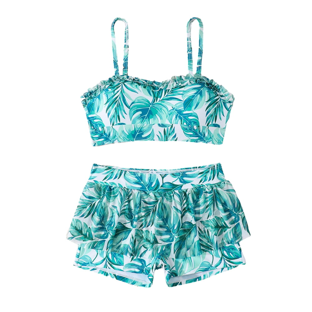 Gyratedream Little Girls' Summer Two Piece Boyshort Tankini Kids ...