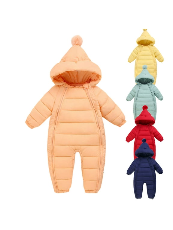 Lovebay Newborn Baby Girl Boy Hooded Bear Snowsuit Down Jumpsuit Puffer Romper Coat - Walmart.com