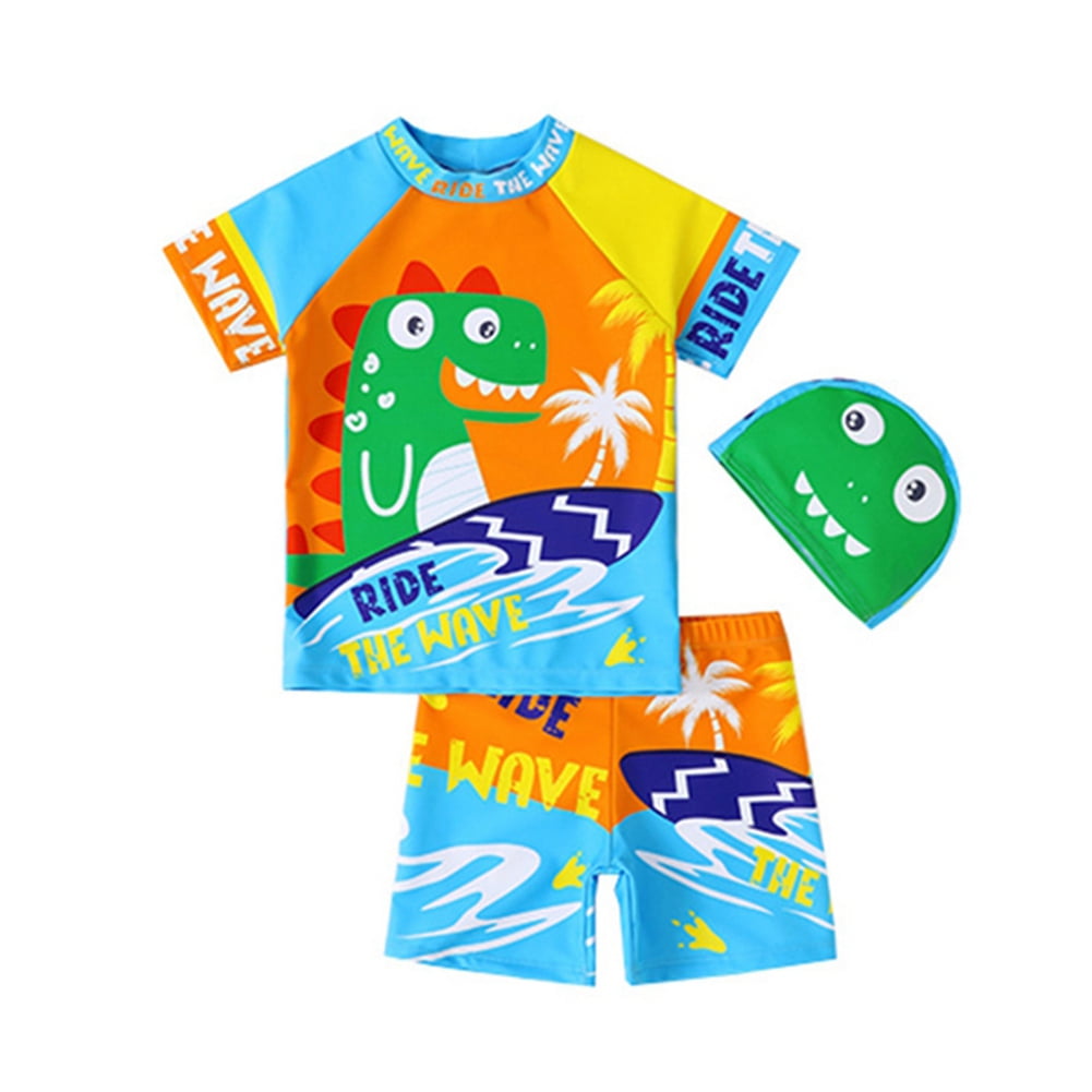 Gyratedream Toddler Boys 3 Pieces Swimsuit Set Dinosaur Bathing Suit ...