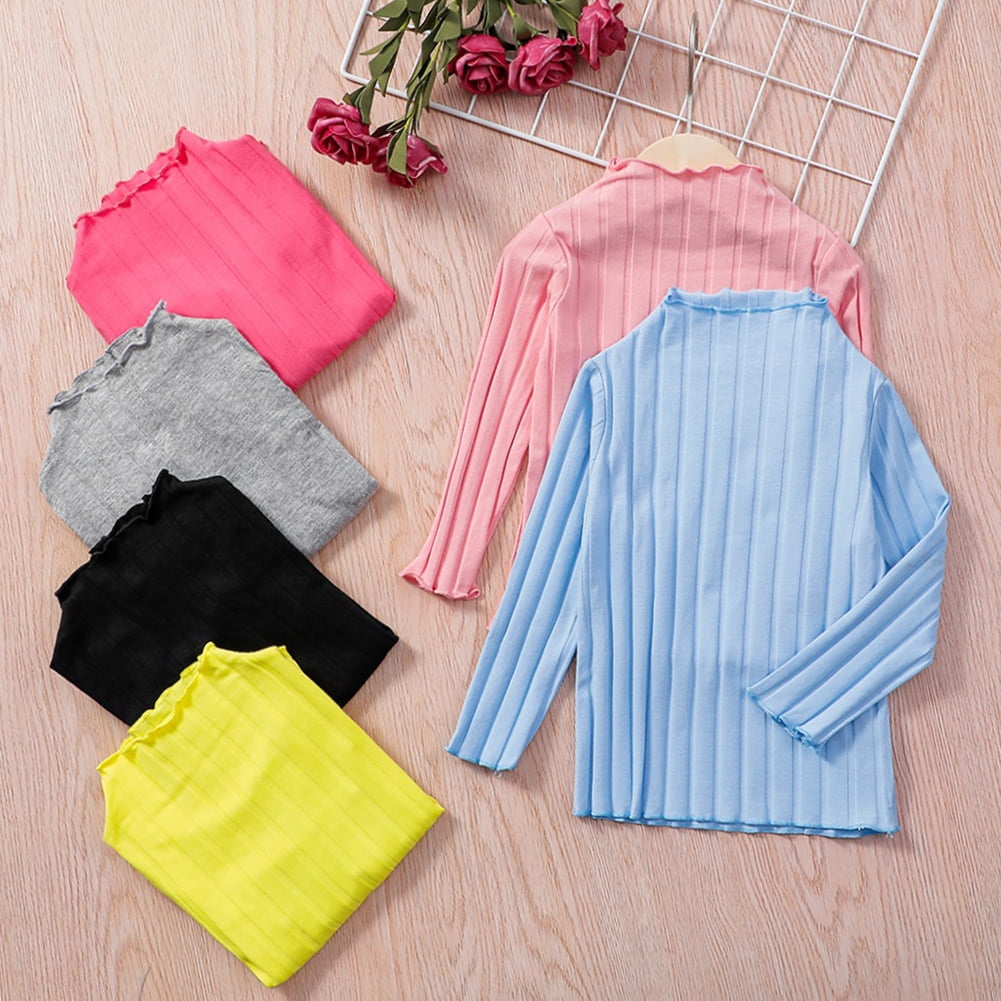 Gyratedream Toddler Kids Baby Girls Long Sleeve Turtleneck Basic Knit ...