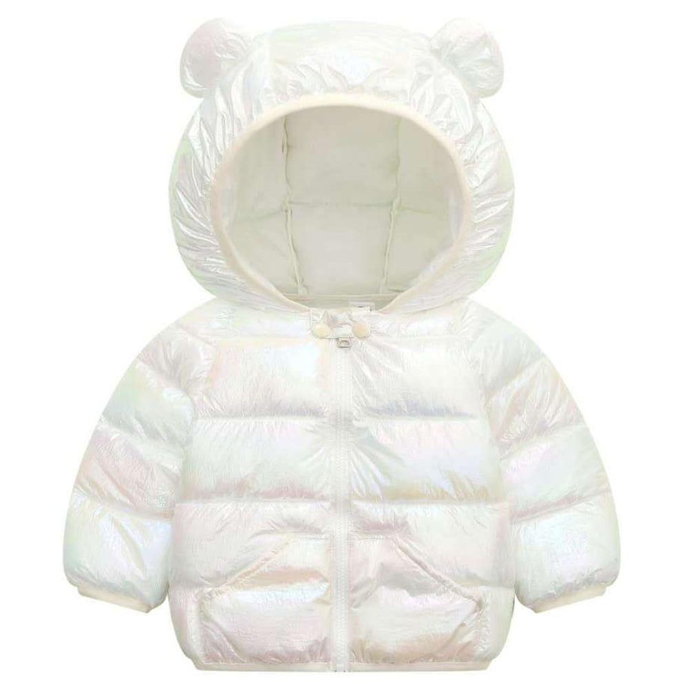 Gyratedream Winter Toddler Kids Little Girls Boys Dazzle Color Puffer Coat Bear Ear Hooded ...