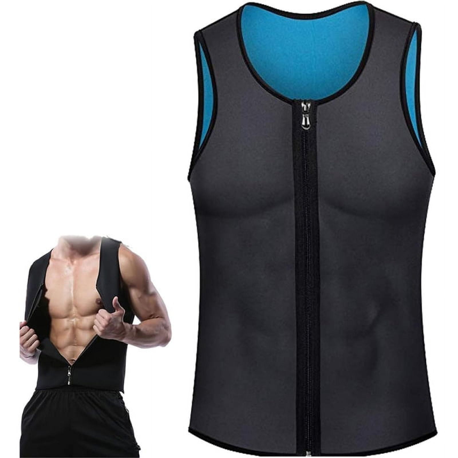 Gyrategirl Mens Sweat Sauna Vest for Waist Trainer Zipper Tank Top ...