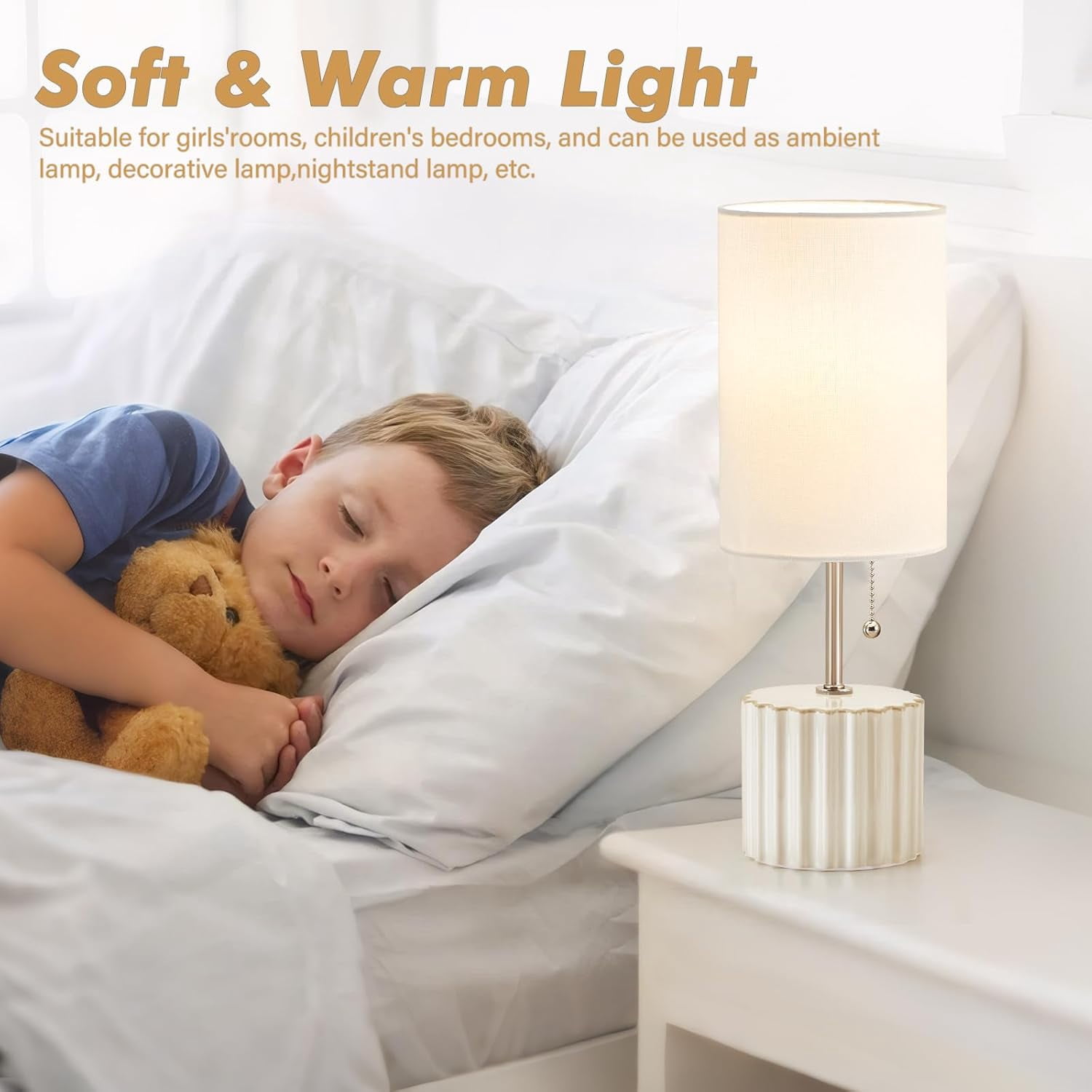GyroVu Ceramic Small Table Lamp Set of 2, Adjustable Color Temperature ...