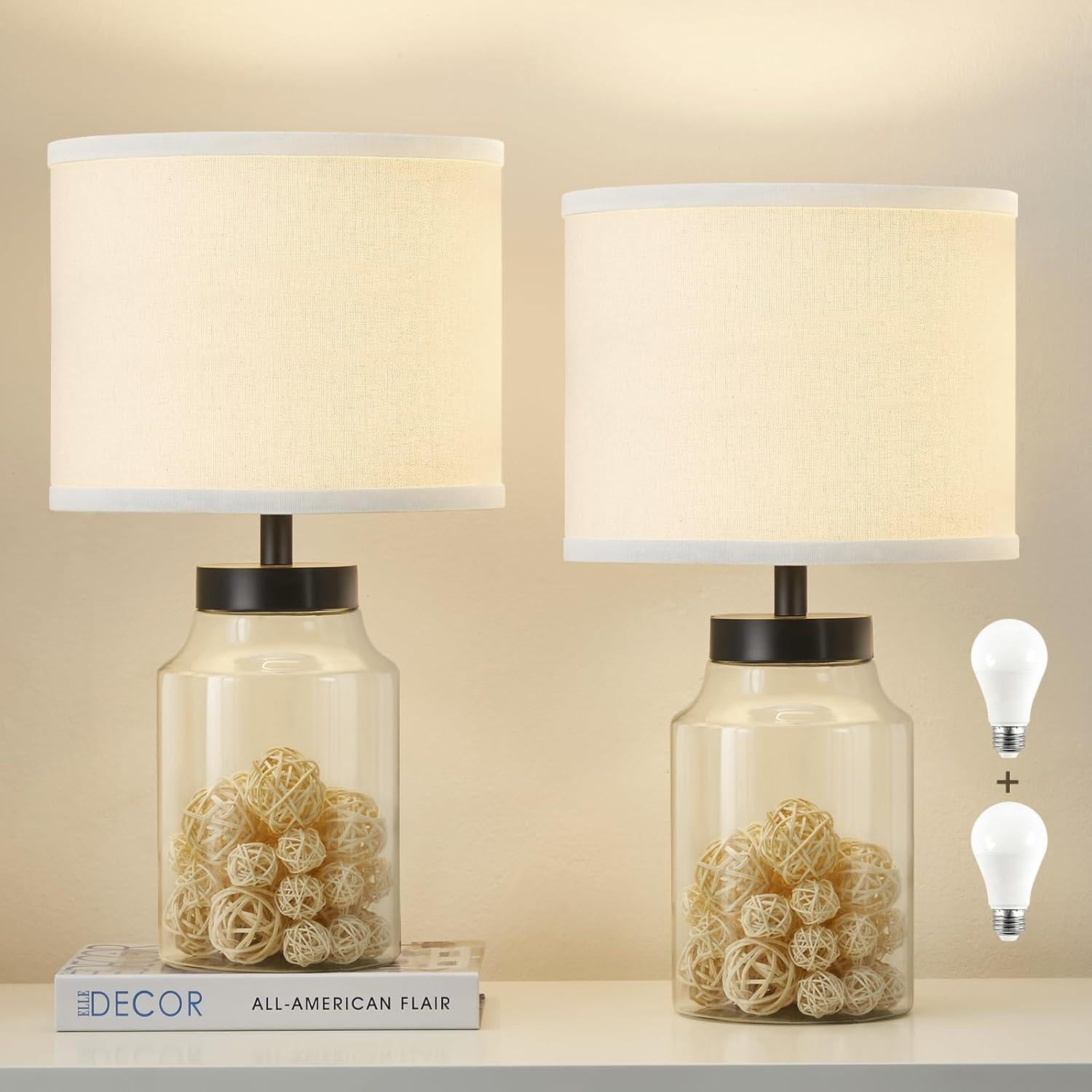 GyroVu Fillable Table Lamp, Bedside Lamp with Clear Glass Fillable ...