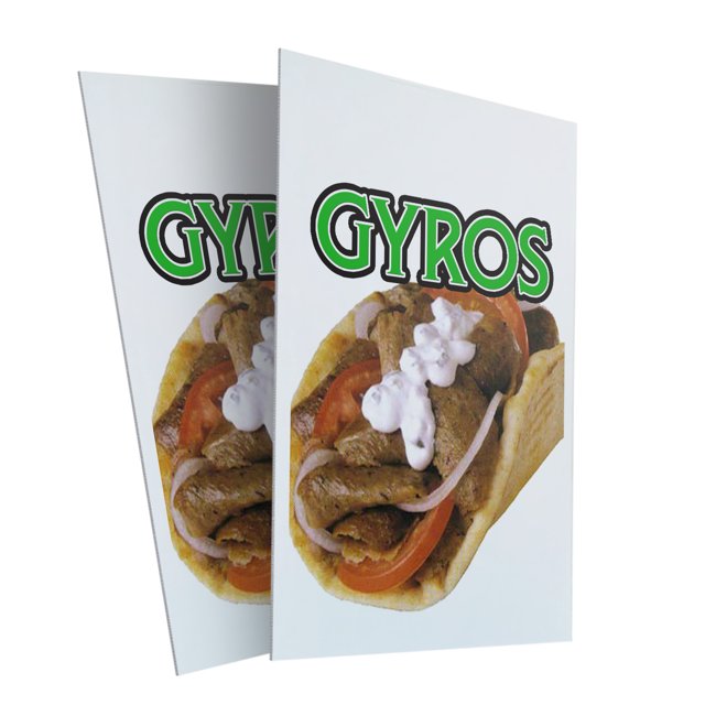 Gyros (2-PACK) 24" x 36" Plastic Signs | Sign Insert 4mm Corrugated ...