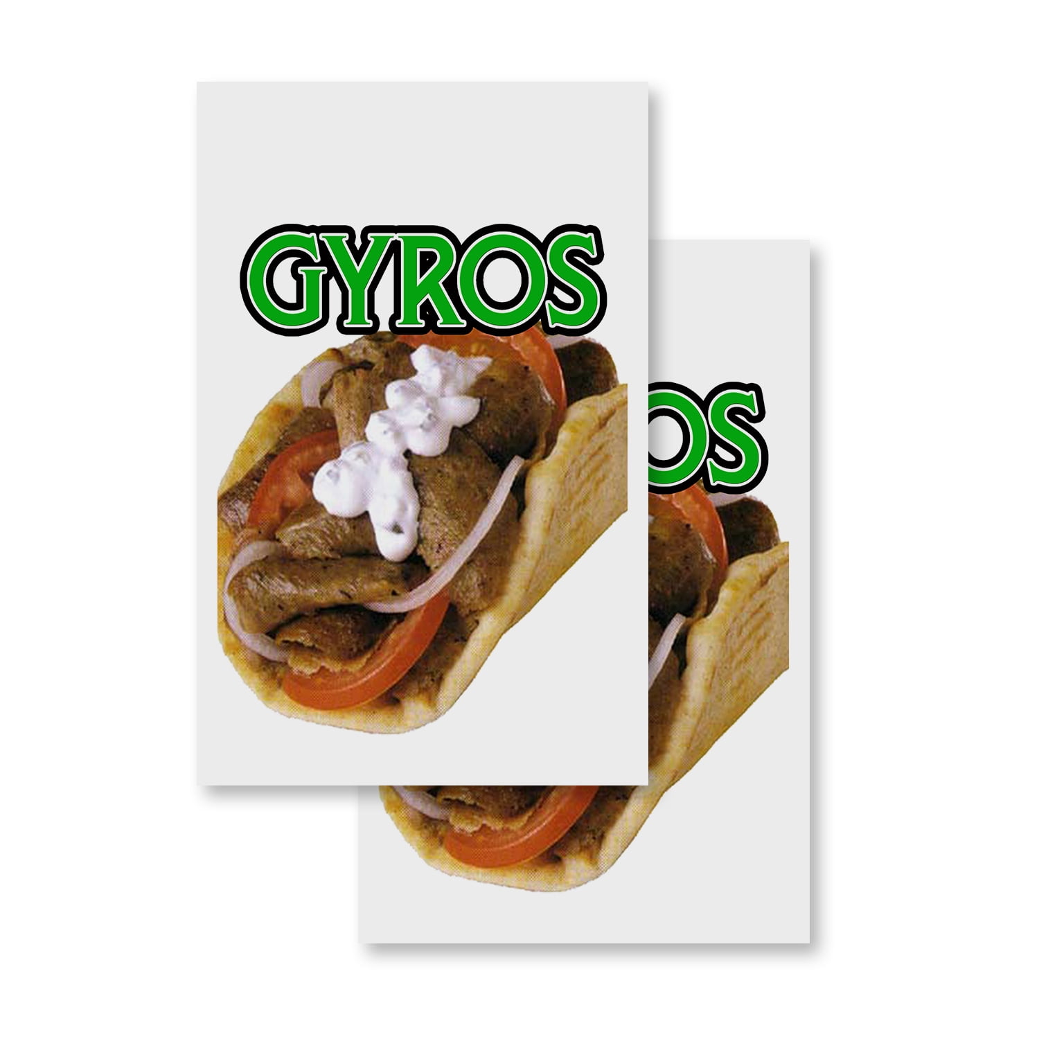 Gyros (2-PACK) 24" x 36" Vinyl Decals | Sign Insert Peel & Stick Decals ...