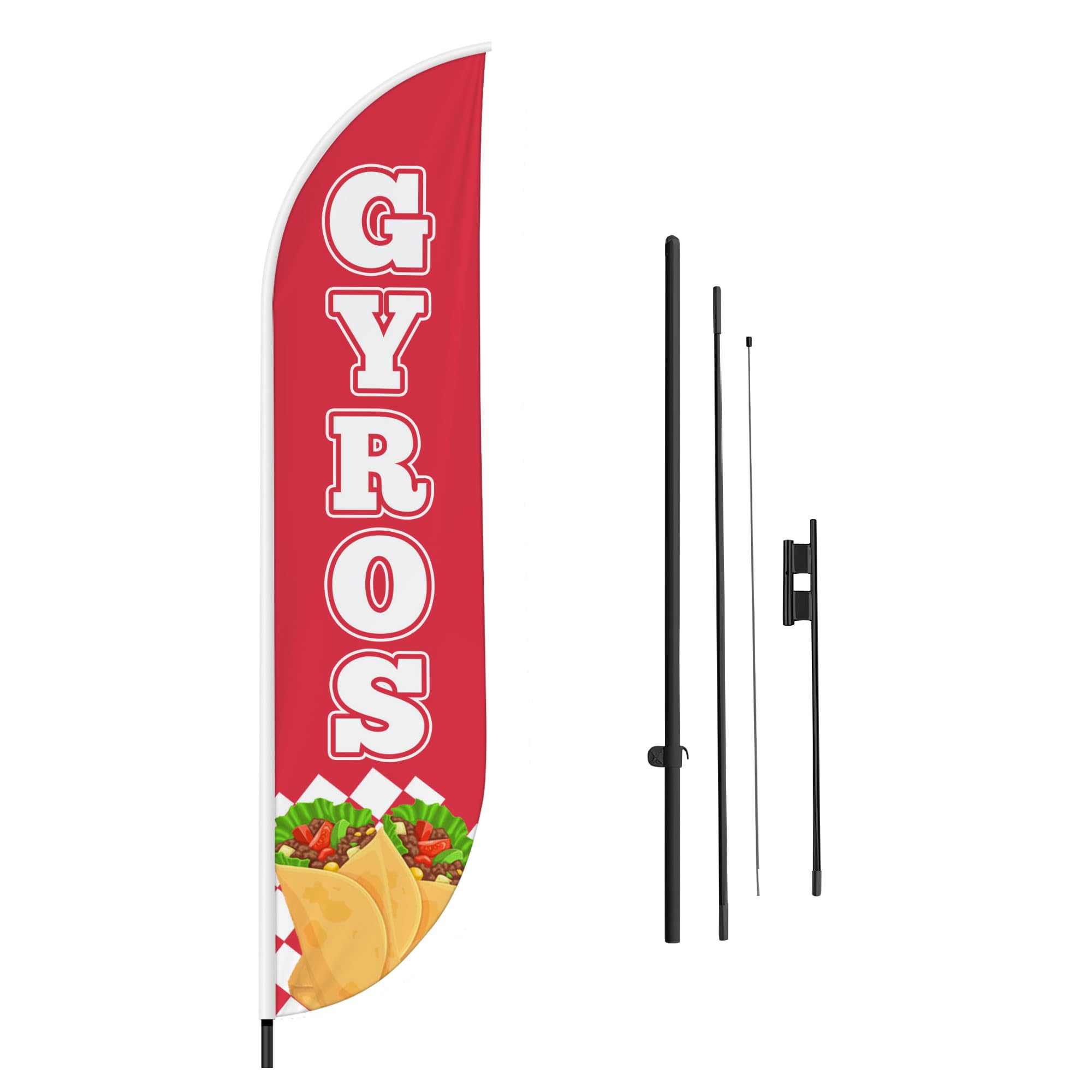 Gyros Feather Flag(11.5feetX2.5feet) by DreamController | Outdoor ...