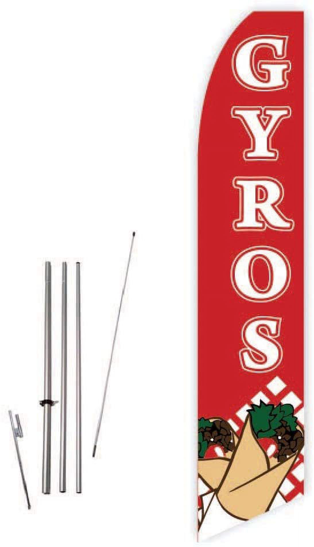 Free Shipping! Gyros Red Super Novo Feather Flag - Complete with 15ft ...