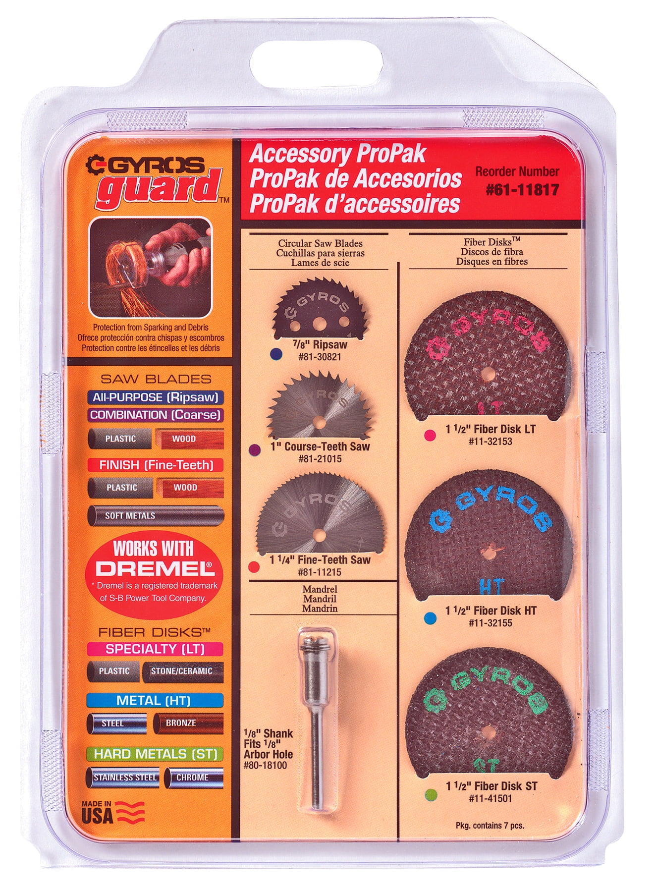 Gyros Tools 61-11817 Cutting Wheels Rotary Tool Accessory Pro Pack - 7 ...