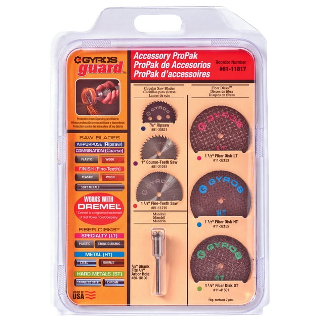 Gyros Tools 61-11817 Cutting Wheels Rotary Tool Accessory Pro Pack - 7 ...