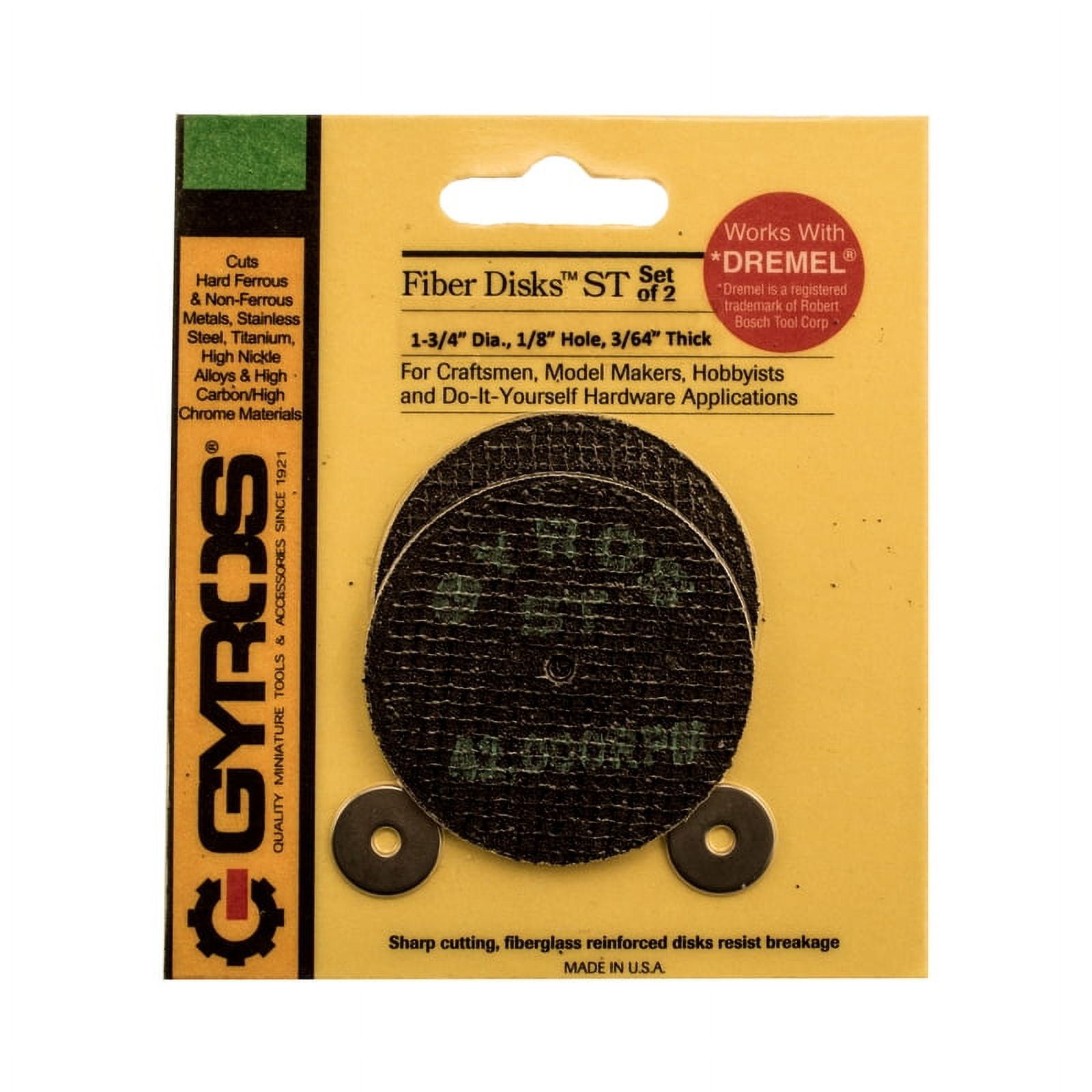 Gyros Tools Fiber Disks ST 1-3/4 in. D X 1/8 in. Fiberglass Super ...