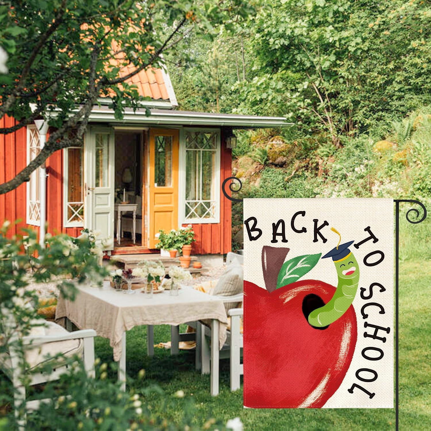 Gyryp Back to School Garden Flag 12x18 Inch Double Sided, Apple First ...