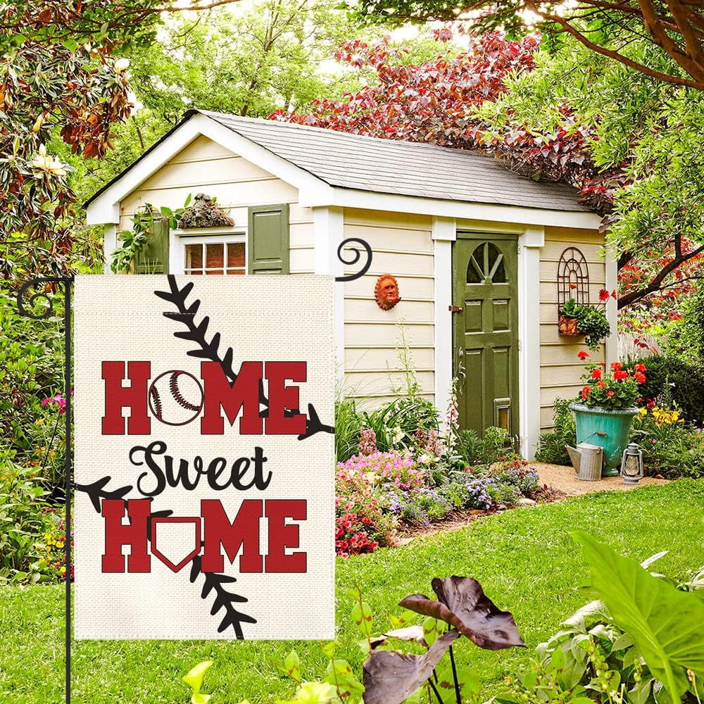 Gyryp Baseball Garden Flag Vertical Double Sided Home Sweet Home, Bat ...